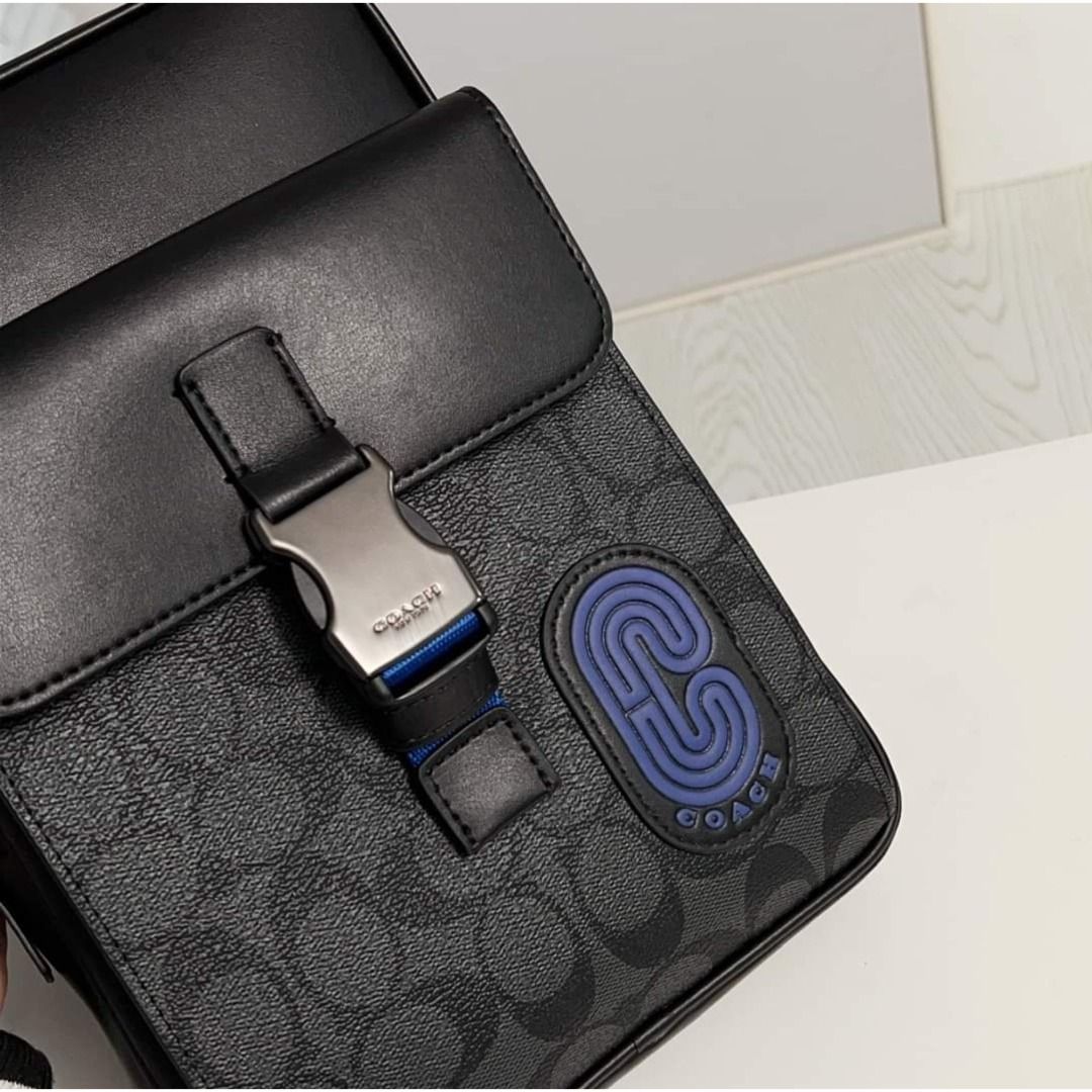 Original Coach CC017 Track Pack In Signature Canvas With Coach Patch ...