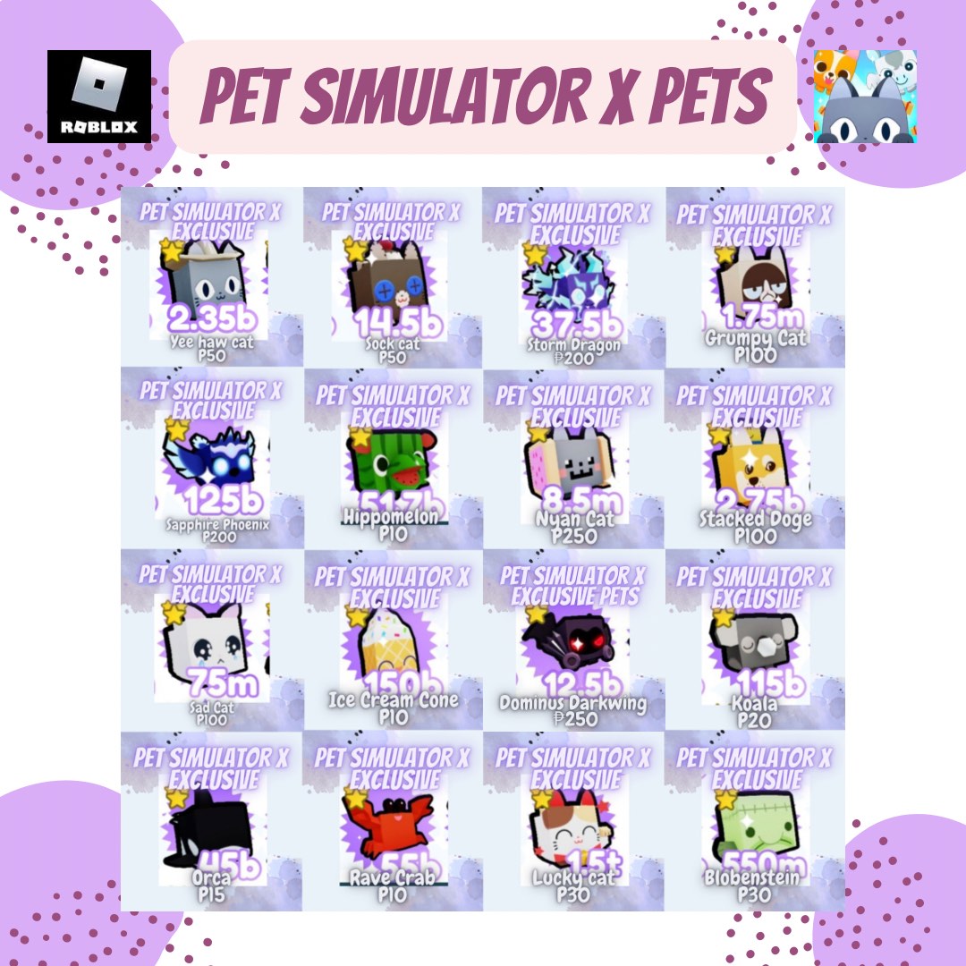 Pet Simulator X Exclusive Pets, Hobbies & Toys, Toys & Games on Carousell