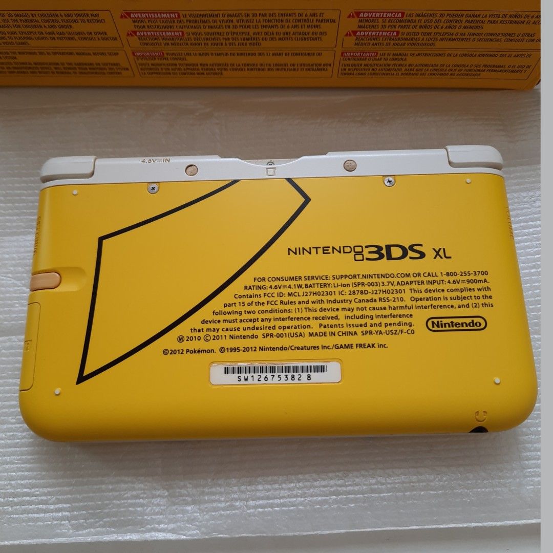 Pikachu Limited Edition Nintendo 3DS XL, Video Gaming, Video Game ...