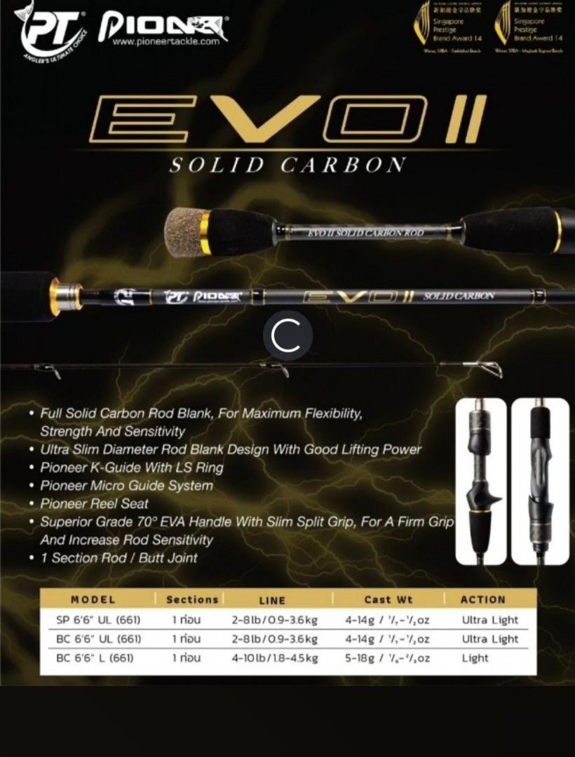 Pioneer Evo II and Aijiking Verona casting rods, Sports Equipment ...
