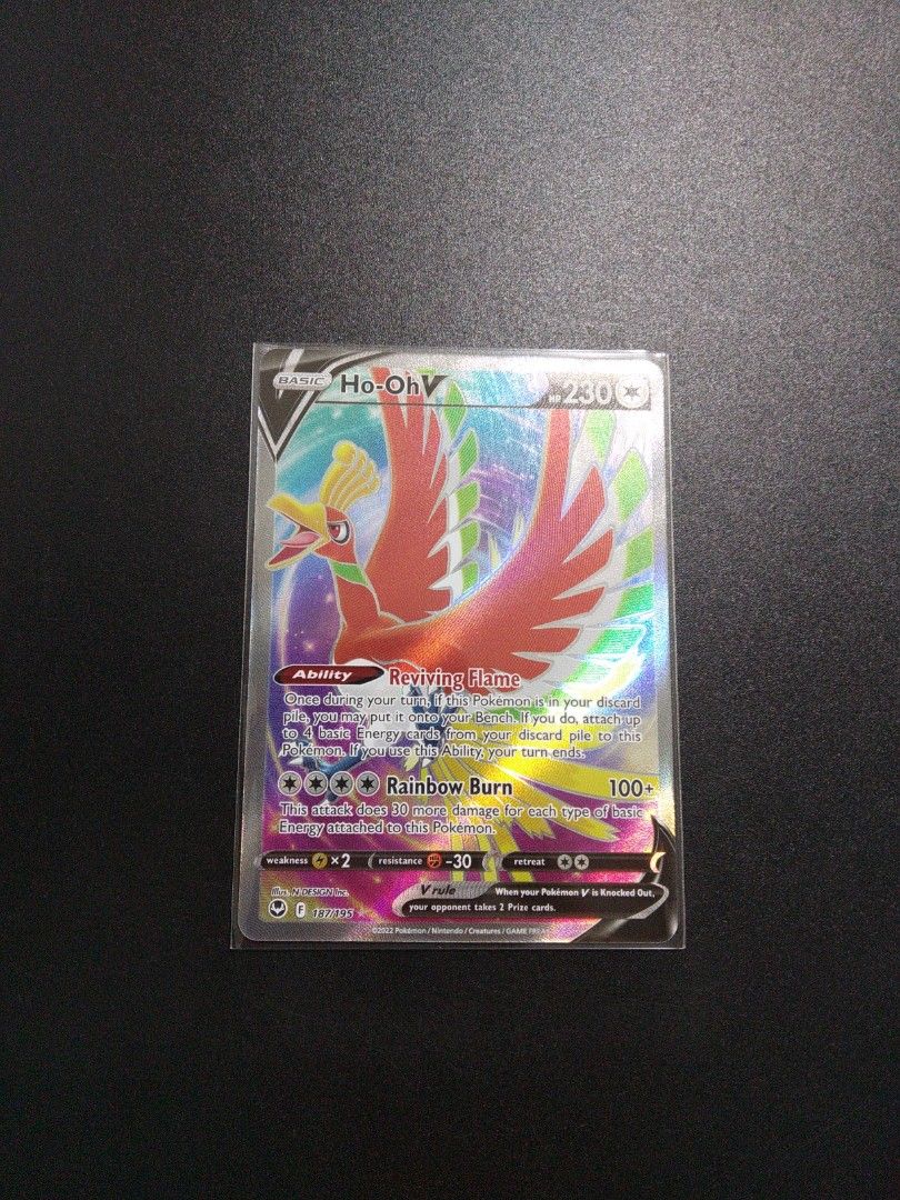 Pokemon TCG Ho-oh V Full Art Ultra Rare - SS12 Silver Tempest, Hobbies ...