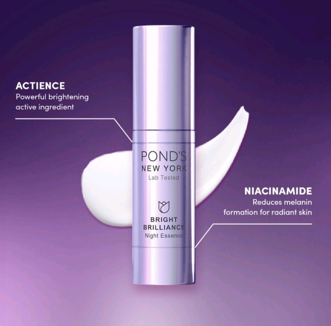 POND'S NEW YORK Bright Brilliance Night Serum Essence Niacinamide 15ml ...