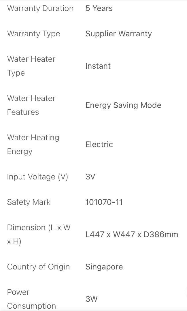 Princeton 707 Water Heater, TV & Home Appliances, Water Heater ...