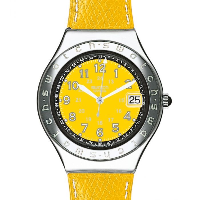 Rare swatch irony yellow vintage, Luxury, Watches on Carousell