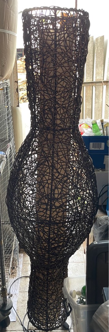 Rattan standing lamp, Furniture & Home Living, Lighting & Fans ...