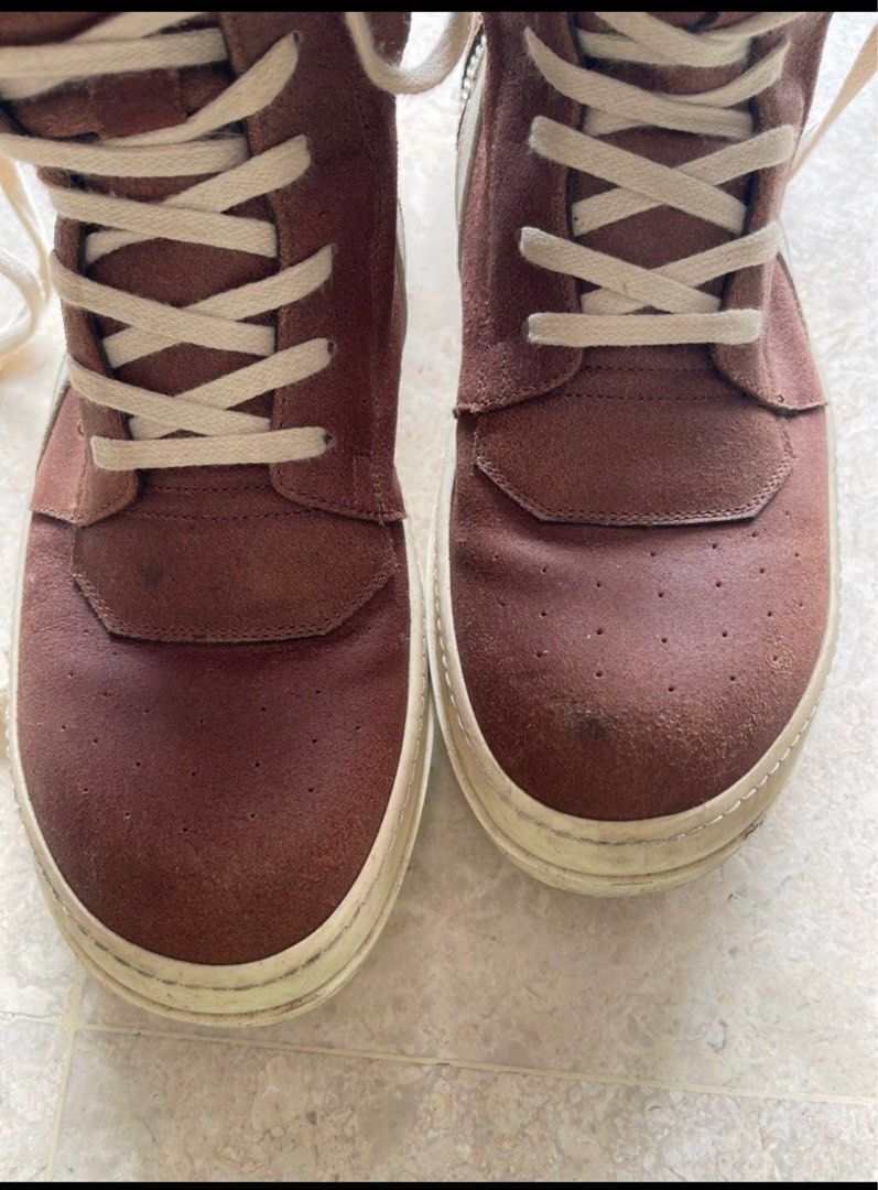 Rick Owens Blood Geobaskets, Luxury, Sneakers & Footwear on Carousell