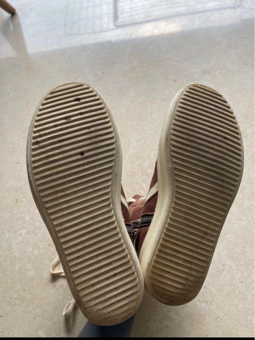 Rick Owens Blood Geobaskets, Luxury, Sneakers & Footwear on Carousell