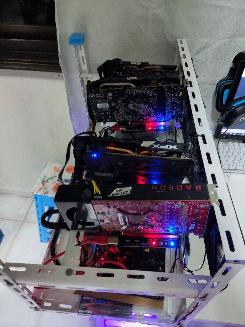 Rig + GPU set. RX580 Graphic cards. RX570, Computers & Tech, Parts ...