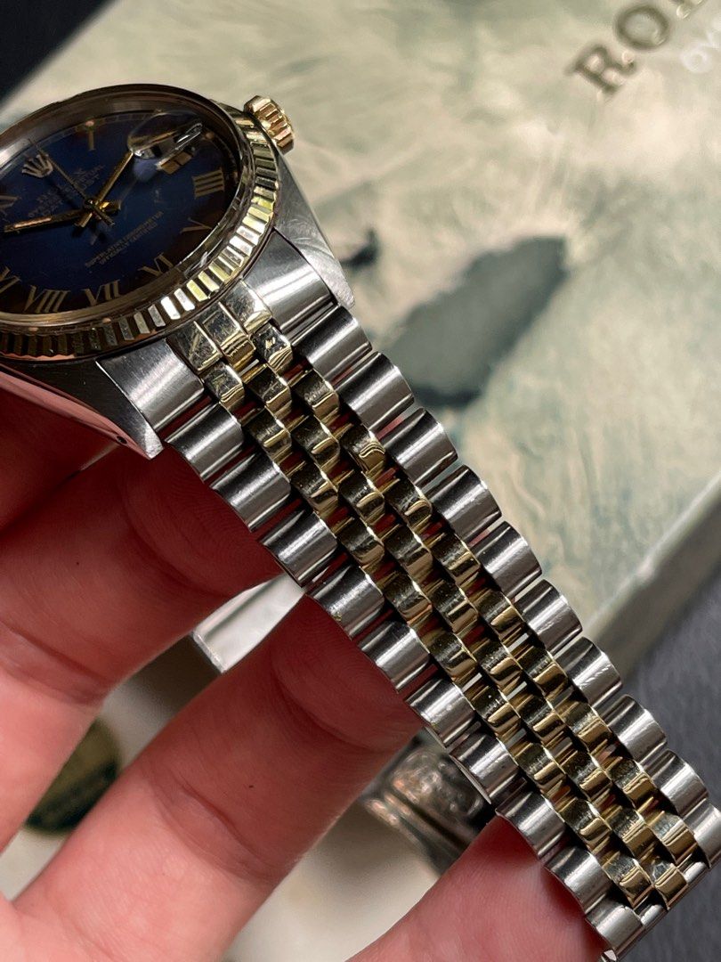 Rolex Datejust 36 16013 Blue Buckley dial full set, Luxury, Watches on ...