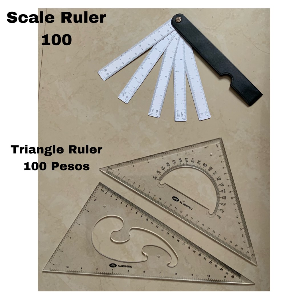 Scale Ruler and Triangle Ruler, Hobbies & Toys, Stationary & Craft ...