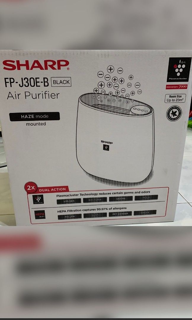 Sharp Air purifier FP-J30E-B, TV & Home Appliances, Air Purifiers ...