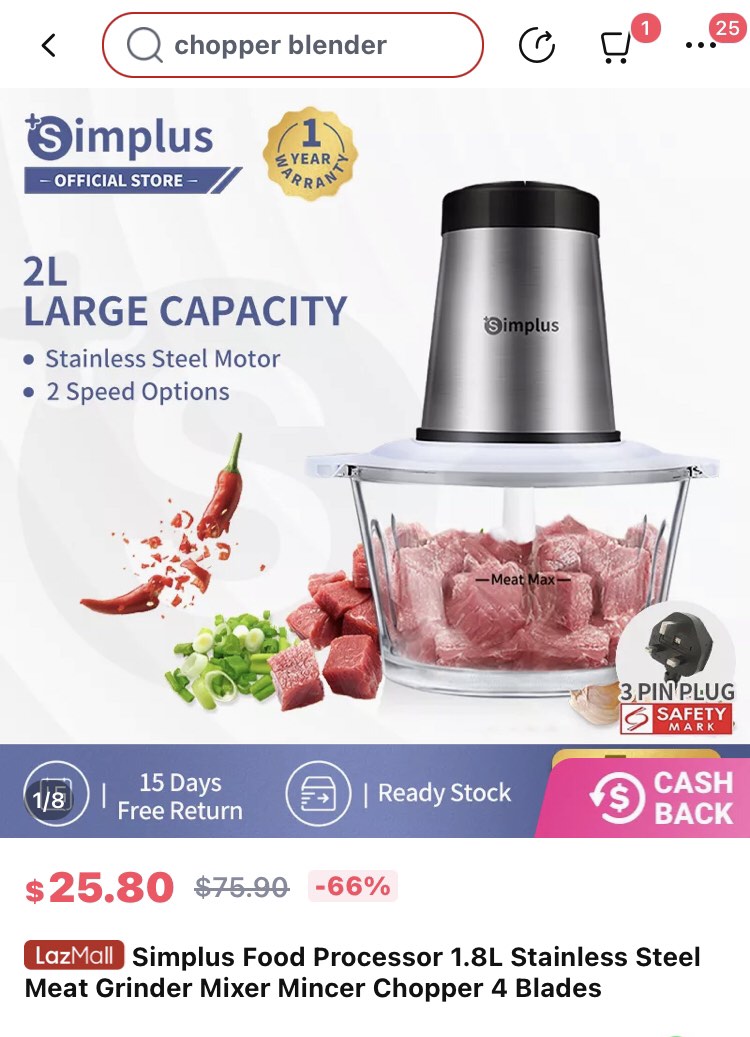 Simplus Food Processor, TV & Home Appliances, Kitchen Appliances ...