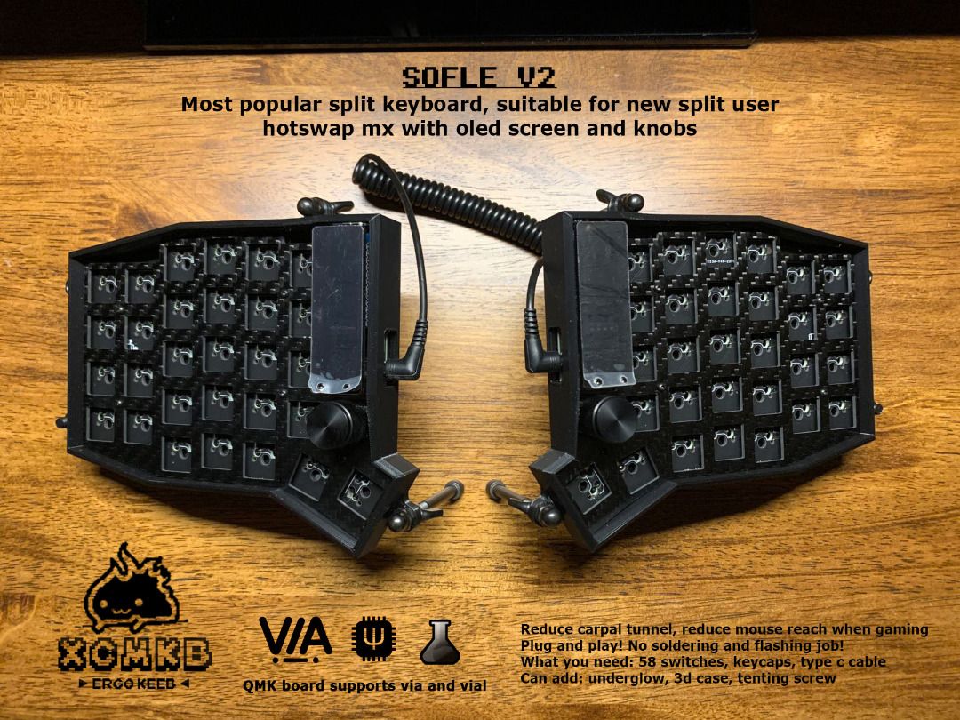 Sofle V2 Split Keyboard MX Hotswap Ergonomic Mechanical Keyboard, Computers & Tech, Parts ...