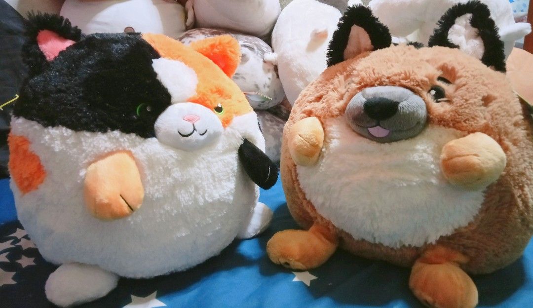 [Squishable Plush] Authentic Cute Calico Cat and German Shepherd Dog Plushy Soft Toy, Hobbies ...