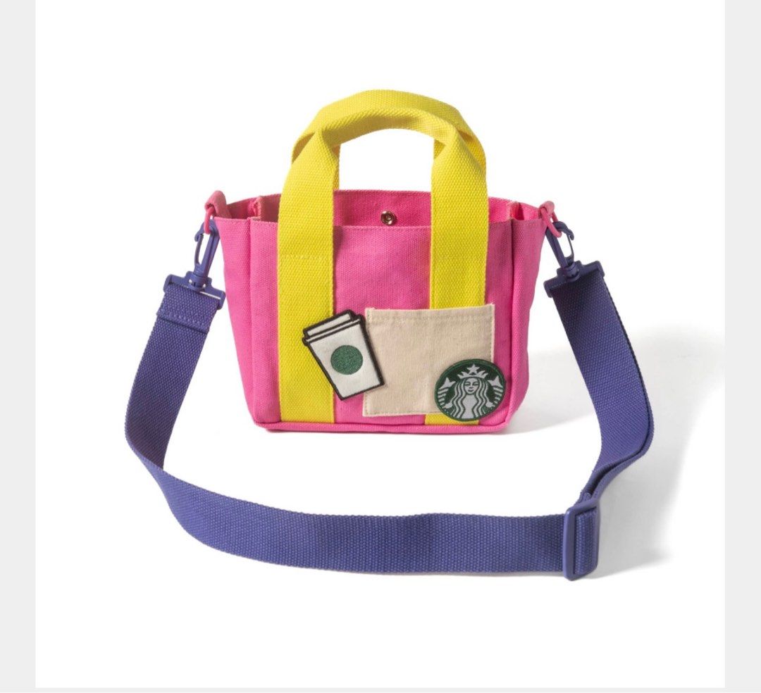 STARBUCKS COLOUR BLOCK MINI TOTE, Women's Fashion, Bags & Wallets ...