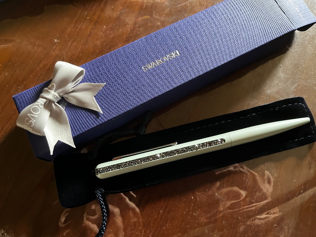 Authentic SWAROVSKI Crystal Shimmer ballpoint pen Silver tone, Chrome ...