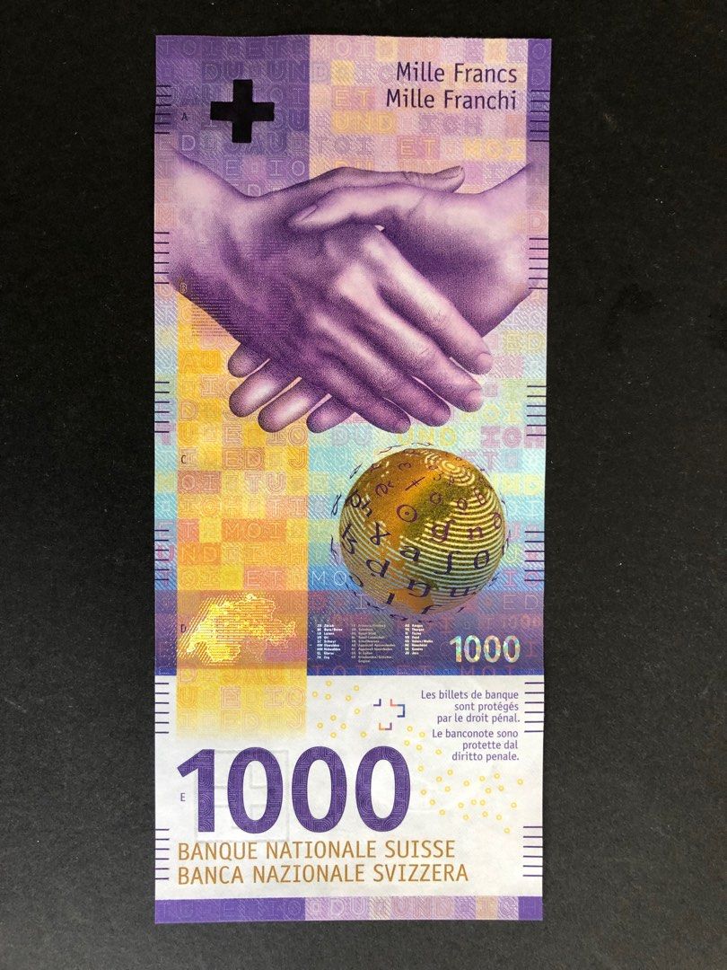 Switzerland CHF1000 banknote, Hobbies & Toys, Memorabilia ...