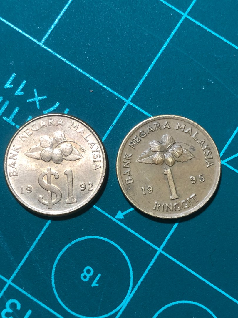Syiling Rm1 lama tahun 1993/1995 gold colour , Hobbies & Toys ...