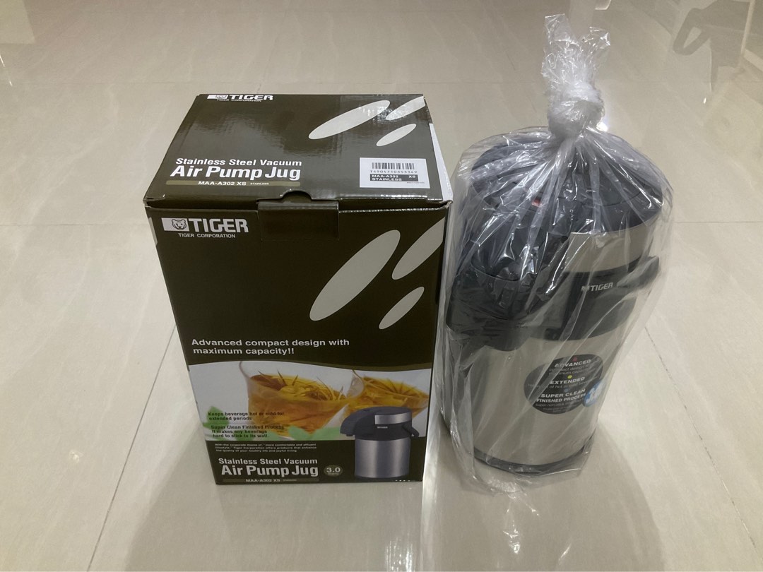 Tiger Stainless Steel Vacuum Air Pump Jug, TV & Home Appliances, Kitchen Appliances, Kettles ...
