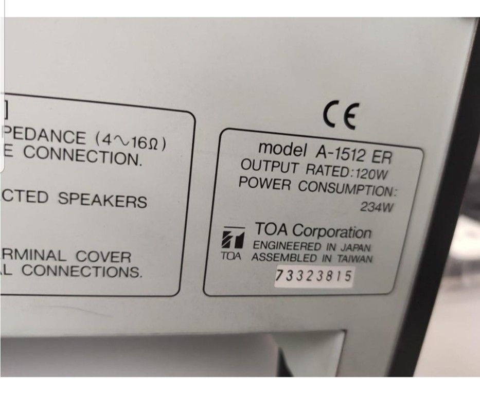 TOA PA Amplifier A- 1500 Series for sale @ $250 each (AAR 1452), Audio, Soundbars, Speakers ...