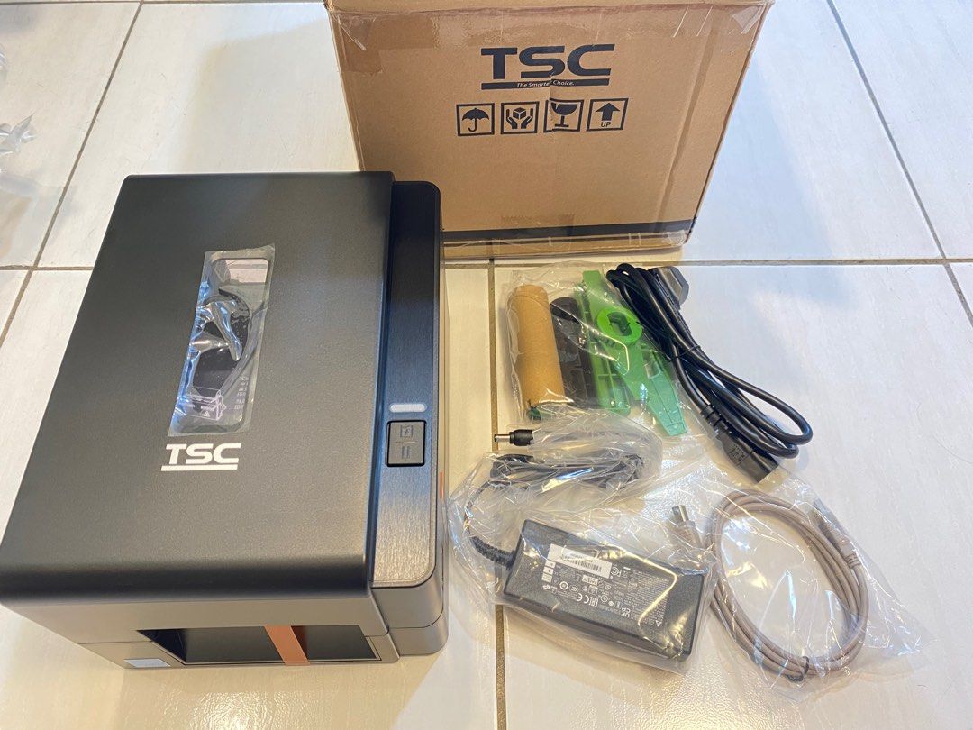 TSC TE310 標籤機 條碼機 熱感式熱轉式兩用機 有網路孔(LAN)全新已拆封檢測試印沒問題, 電腦及科技產品, 印表機及影印機在旋轉拍賣