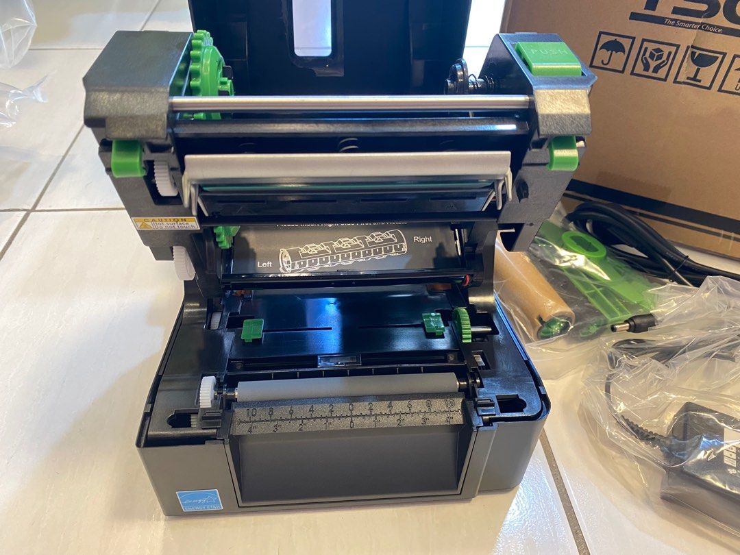 TSC TE310 標籤機 條碼機 熱感式熱轉式兩用機 有網路孔(LAN)全新已拆封檢測試印沒問題, 電腦及科技產品, 印表機及影印機在旋轉拍賣