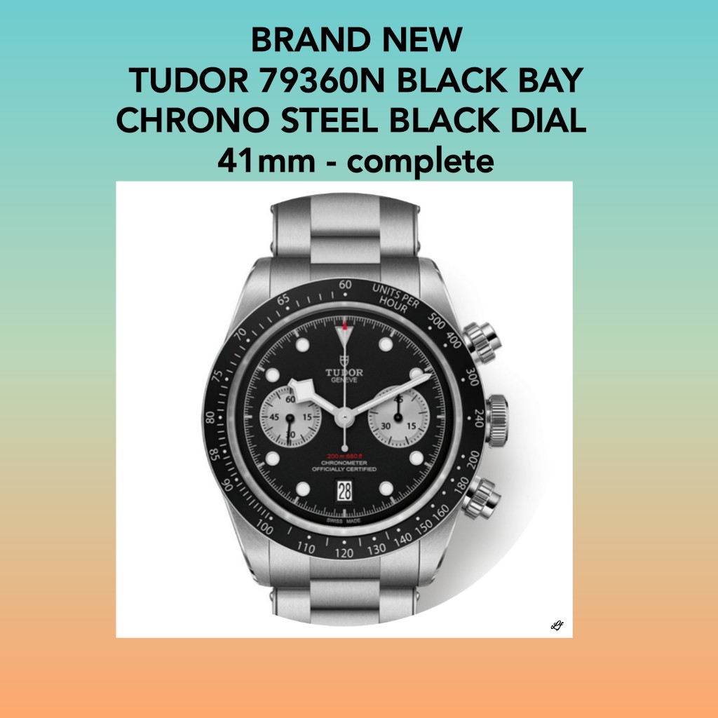 TUDOR BLACK BAY CHRONO STEEL BLACK DIAL, Barang Mewah, Jam Tangan di ...