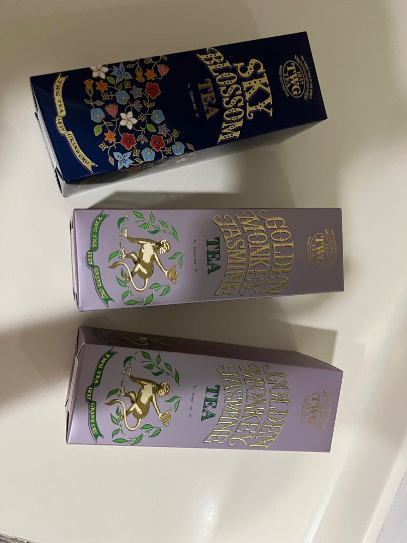 TWG Tea loose tea in tin (golden monkey jasmine and sky blossoM), Food ...