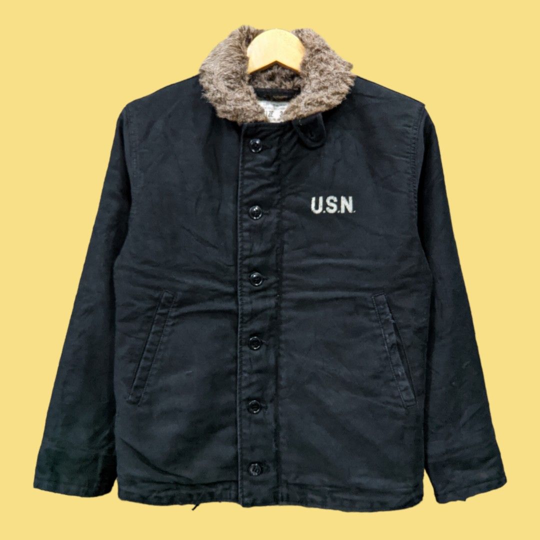 USN Houston N1 Deck Jacket, Fesyen Pria, Pakaian , Baju Luaran di Carousell