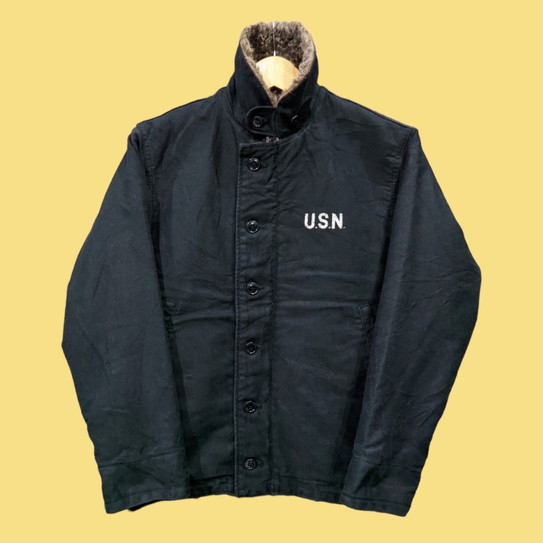USN Houston N1 Deck Jacket, Fesyen Pria, Pakaian , Baju Luaran di Carousell
