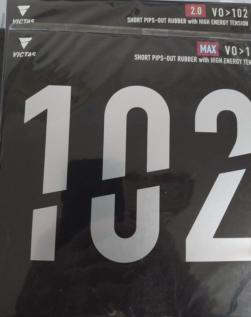 Victas VO-102 Red (Max/2.0) Short pip, Sports Equipment, Sports & Games, Racket & Ball Sports on ...