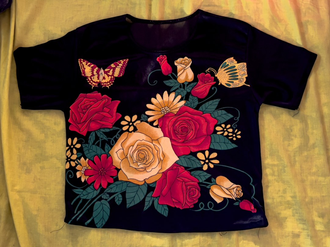 Vintage rose shirt, Women's Fashion, Tops, Blouses on Carousell