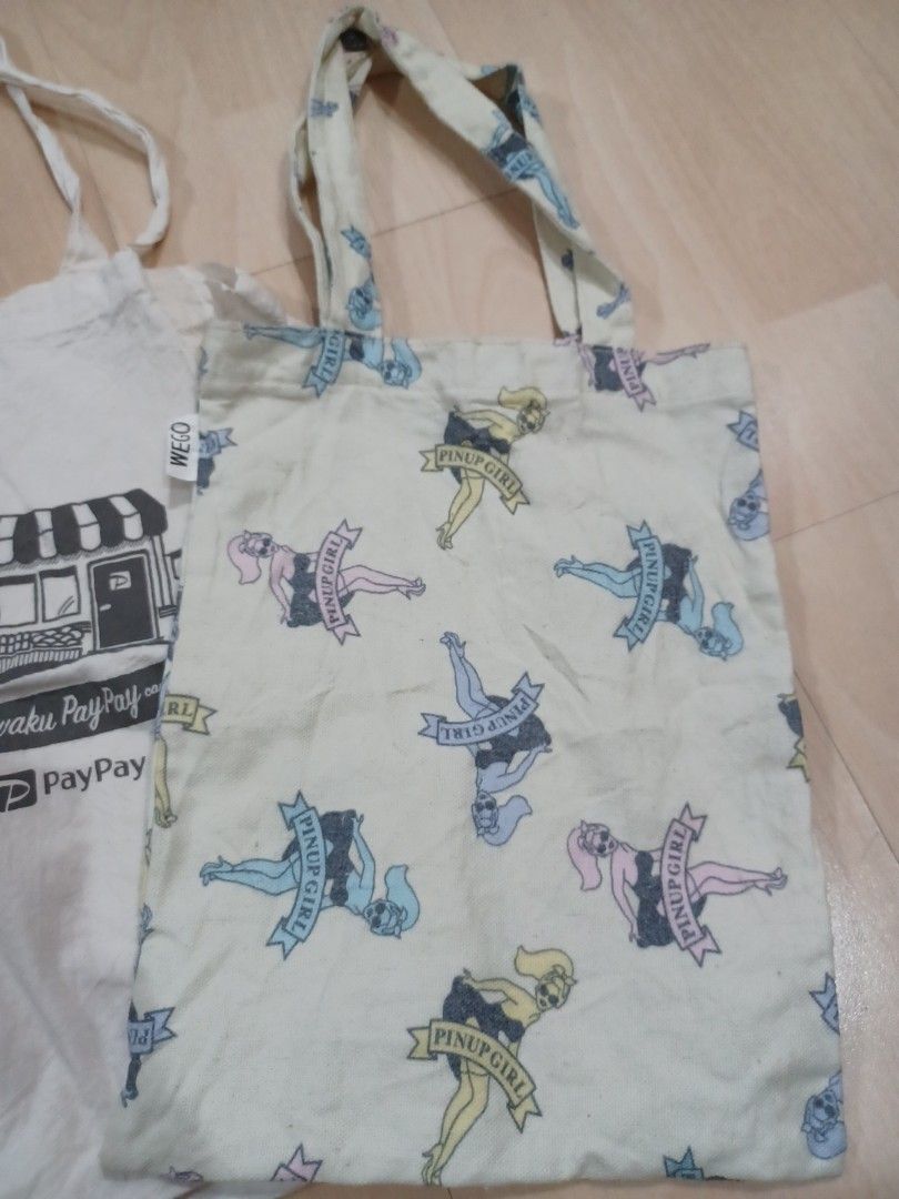 Wego Pinup Girl Canvas totebag, Women's Fashion, Bags & Wallets, Tote ...