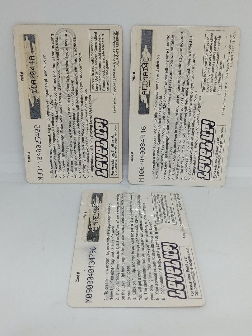 2004 Philippine Ragnarok Online Top Up Plastic Cards, Hobbies & Toys ...
