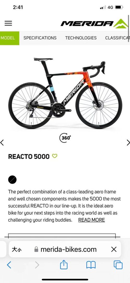 全新 Merida Reacto 5000 美利達瑞克多5000 巴林隊版 公路車 # ultegra r8020套件 全內線碟剎 disc ...
