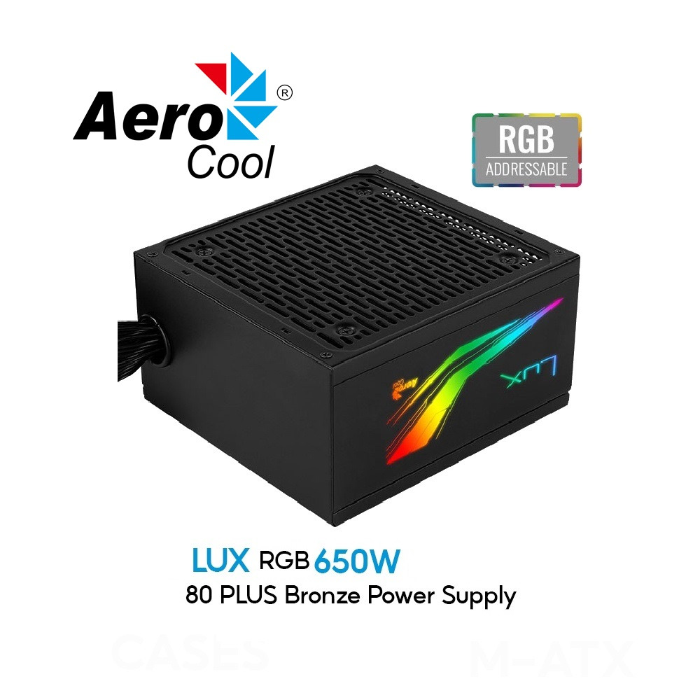 AEROCOOL LUX RGB 650W 80+ BRONZE POWER SUPPLY, Computers & Tech, Parts ...