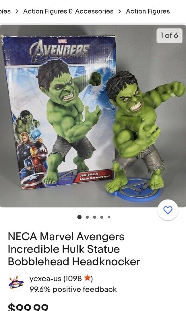 AUTHENTIC NECA MARVEL AVENGERS INCREDIBLE HULK BOBBLEHEAD HEAD HEAD ...