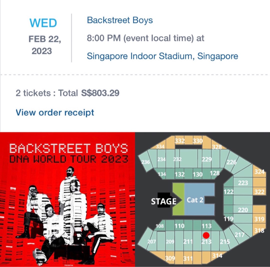 Backstreet boys ticket concert, Tickets & Vouchers, Event Tickets on ...