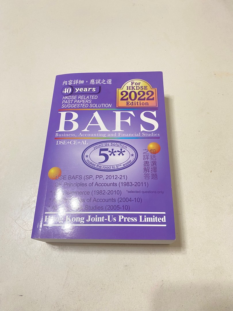 BAFS dse past paper answer 2022 Edition, 興趣及遊戲, 書本 & 文具, 教科書 - Carousell