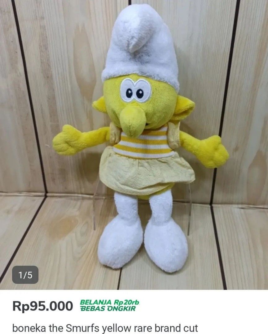 Boneka the Smurfs smurf yellow rare brand ter cutting, Toys ...