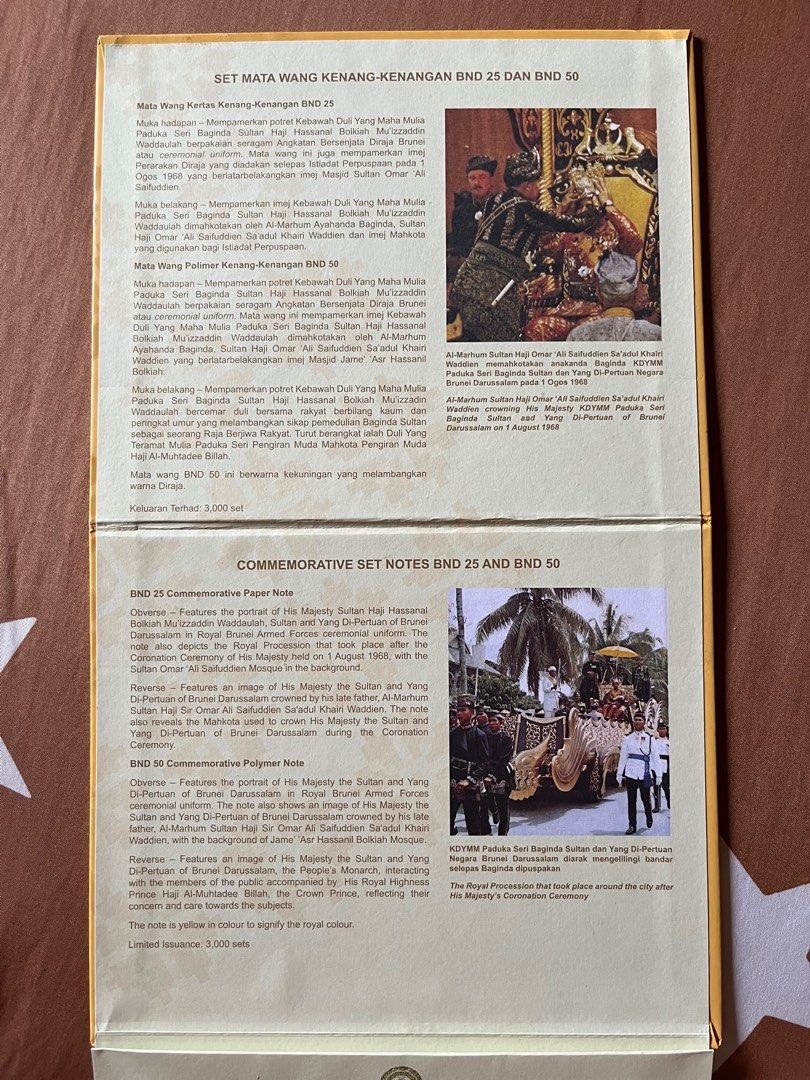 Brunei commemorative set notes, Hobbies & Toys, Memorabilia ...