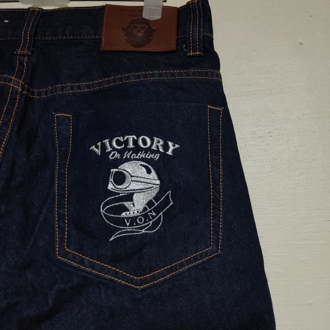 BSX Victory Or Nothing pocket embroidered jeans, Men's Fashion, Bottoms ...