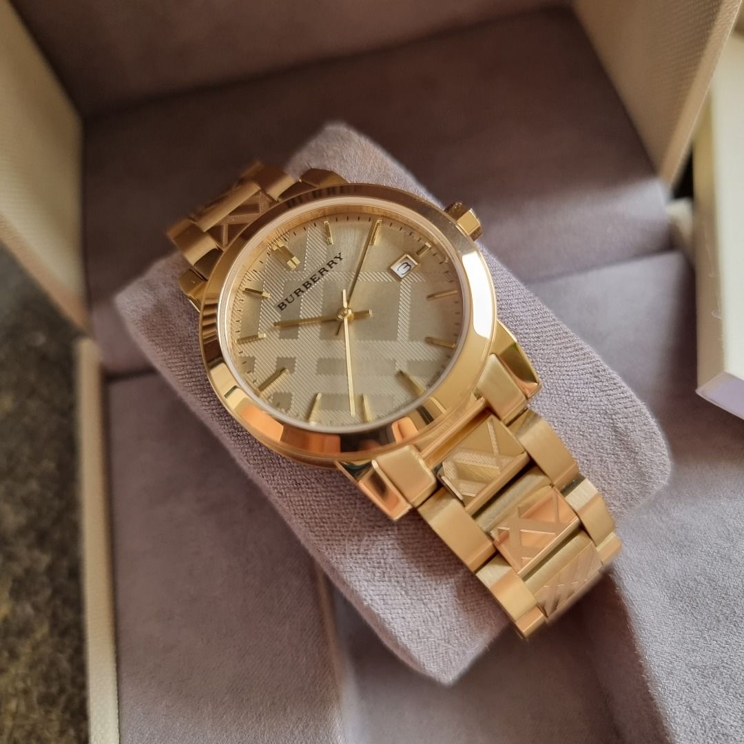 Burberry The City Gold-tone Unisex Watch BU9145, Women's Fashion ...