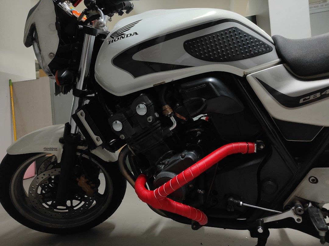 Carbon Red Crash Bar Wrap Service/CB400/30mins only, Motorcycles ...