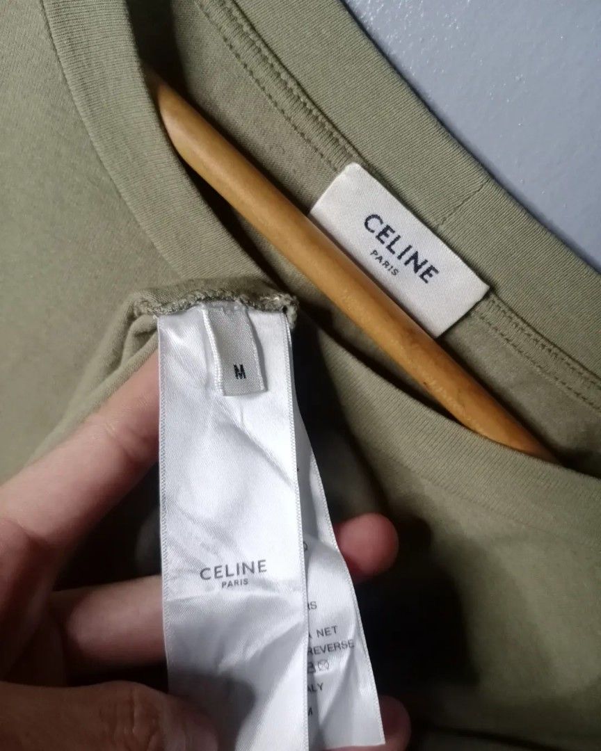 Celine Army Green, Women's Fashion, Tops, Shirts on Carousell
