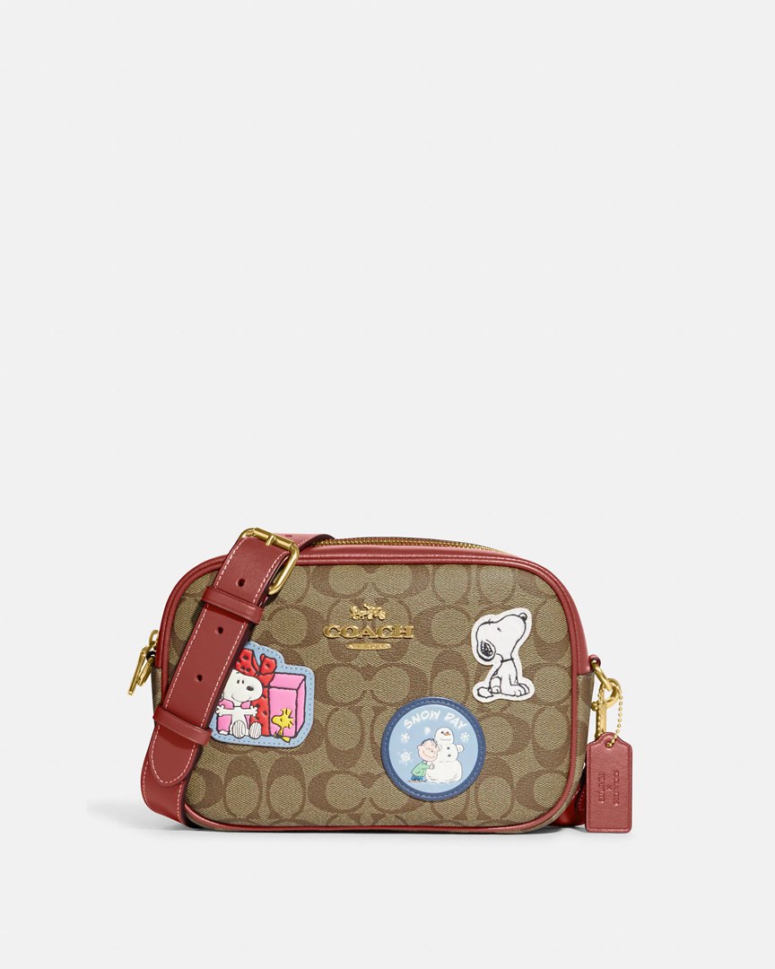 Coach X Peanuts Jamie Camera Bag In Signature Canvas With Patches ...