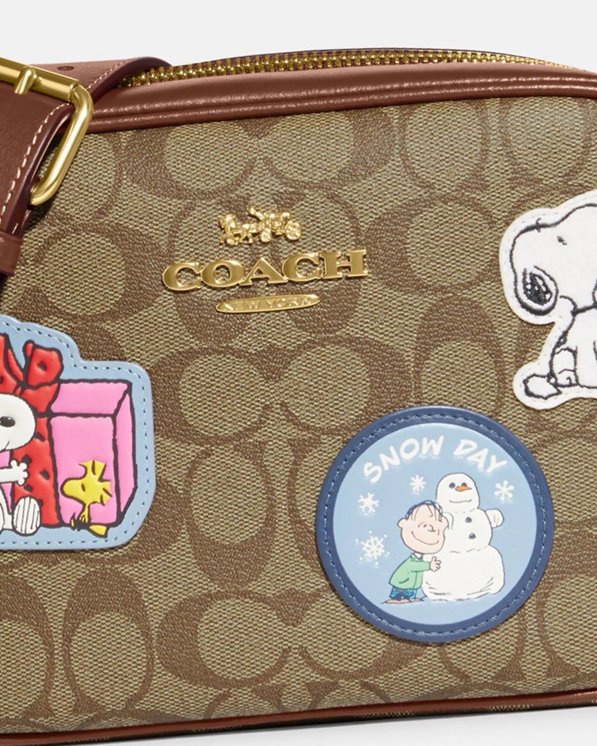 Coach X Peanuts Jamie Camera Bag In Signature Canvas With Patches ...