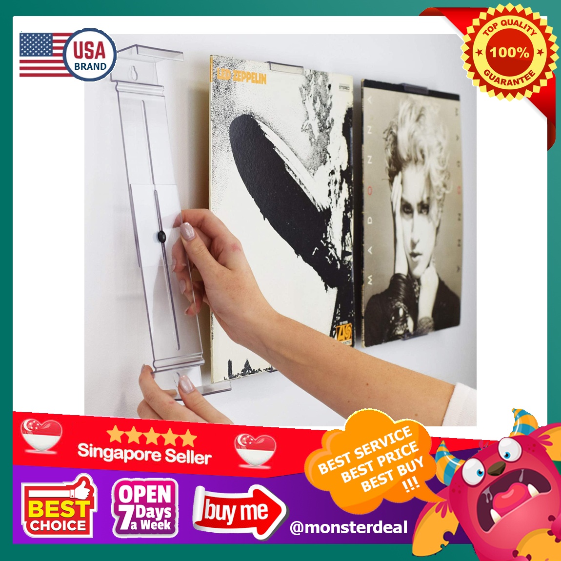 CollectorMount Album Mount Vinyl Record Shelf Stand and Wall Mount ...