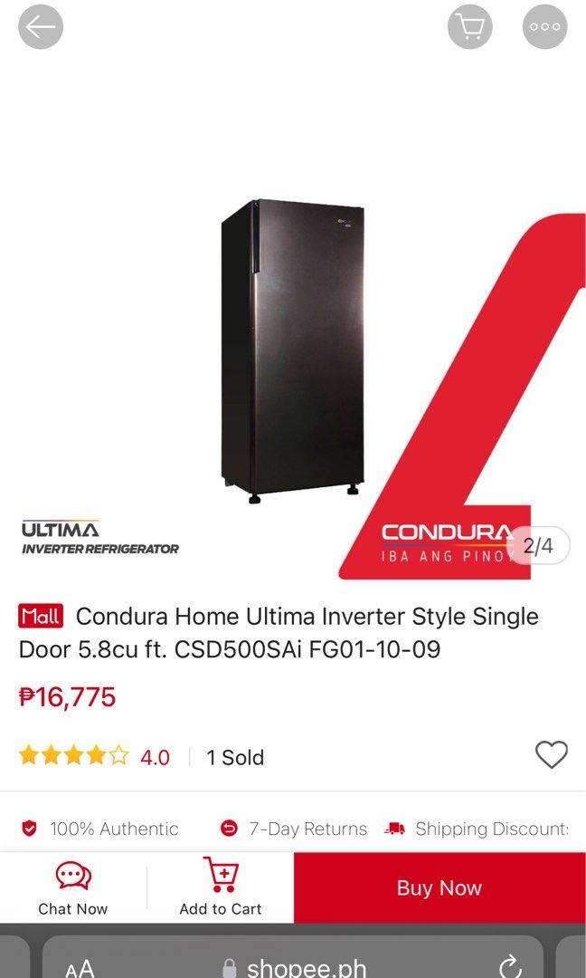 Condura Home Ultima Inverter 5.8 cu ft, TV & Home Appliances, Other Home Appliances on Carousell