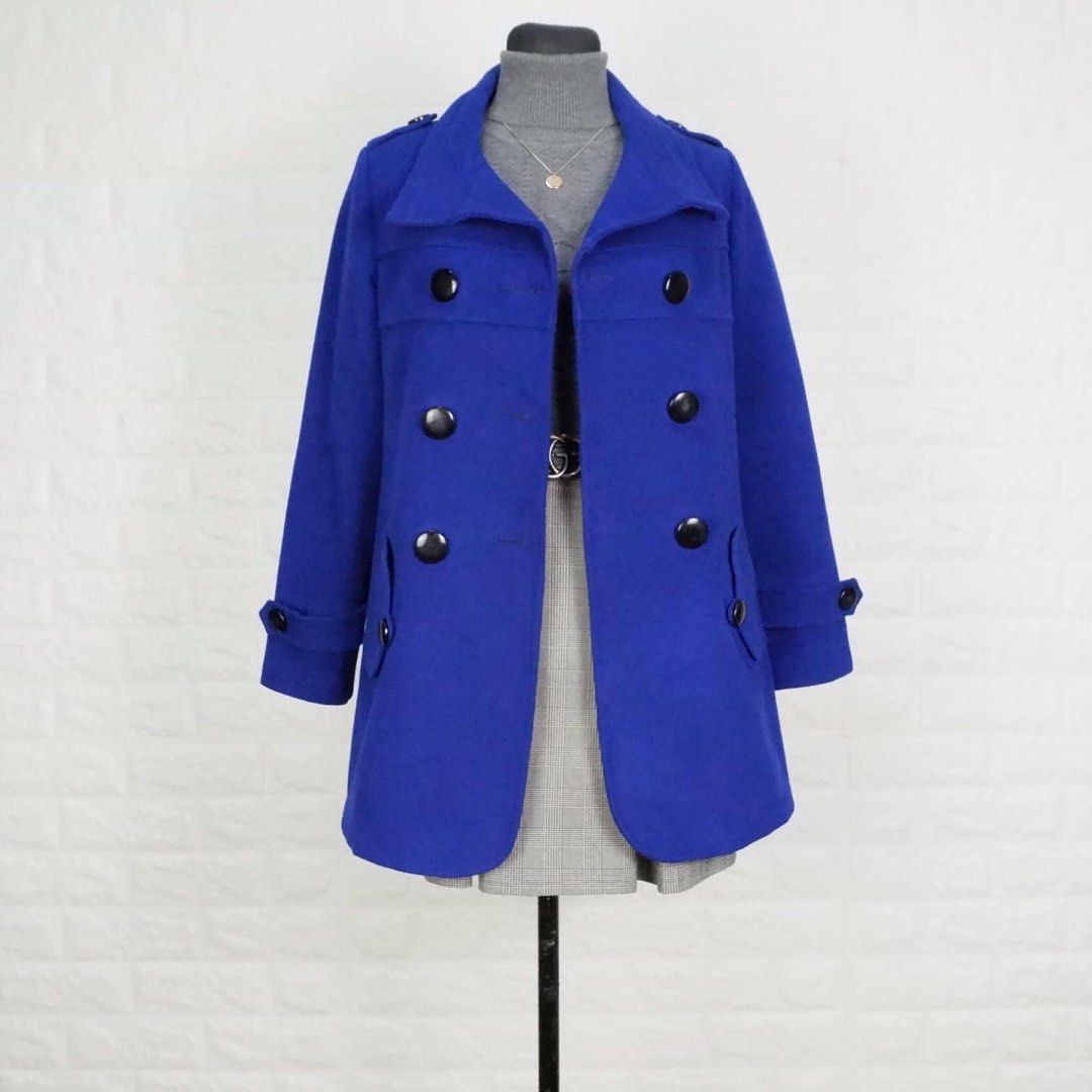 Royal Blue Winter Coat, Women's Fashion, Coats, Jackets and Outerwear ...